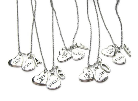 5 Sisters I Love You Necklaces, 5 Sisters Gift, Necklaces for 5 Sisters ...