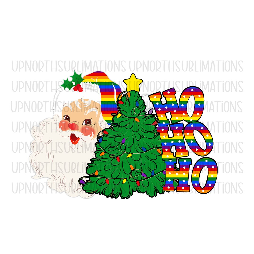 LGBTQ Christmas Png, Lgbtq Retro Santa Png, Pride Xmas Png, Sublimation ...