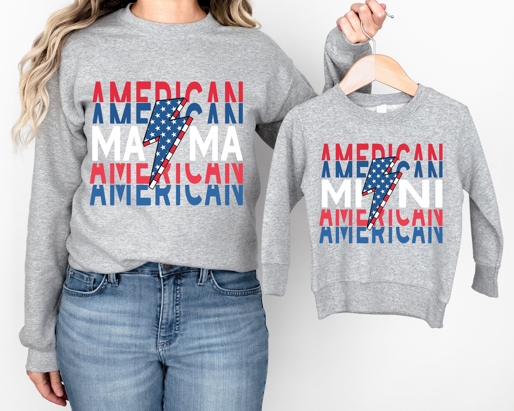 American Mama Mini Lightning Png, Mommy & Me Png, 4th of July Png ...