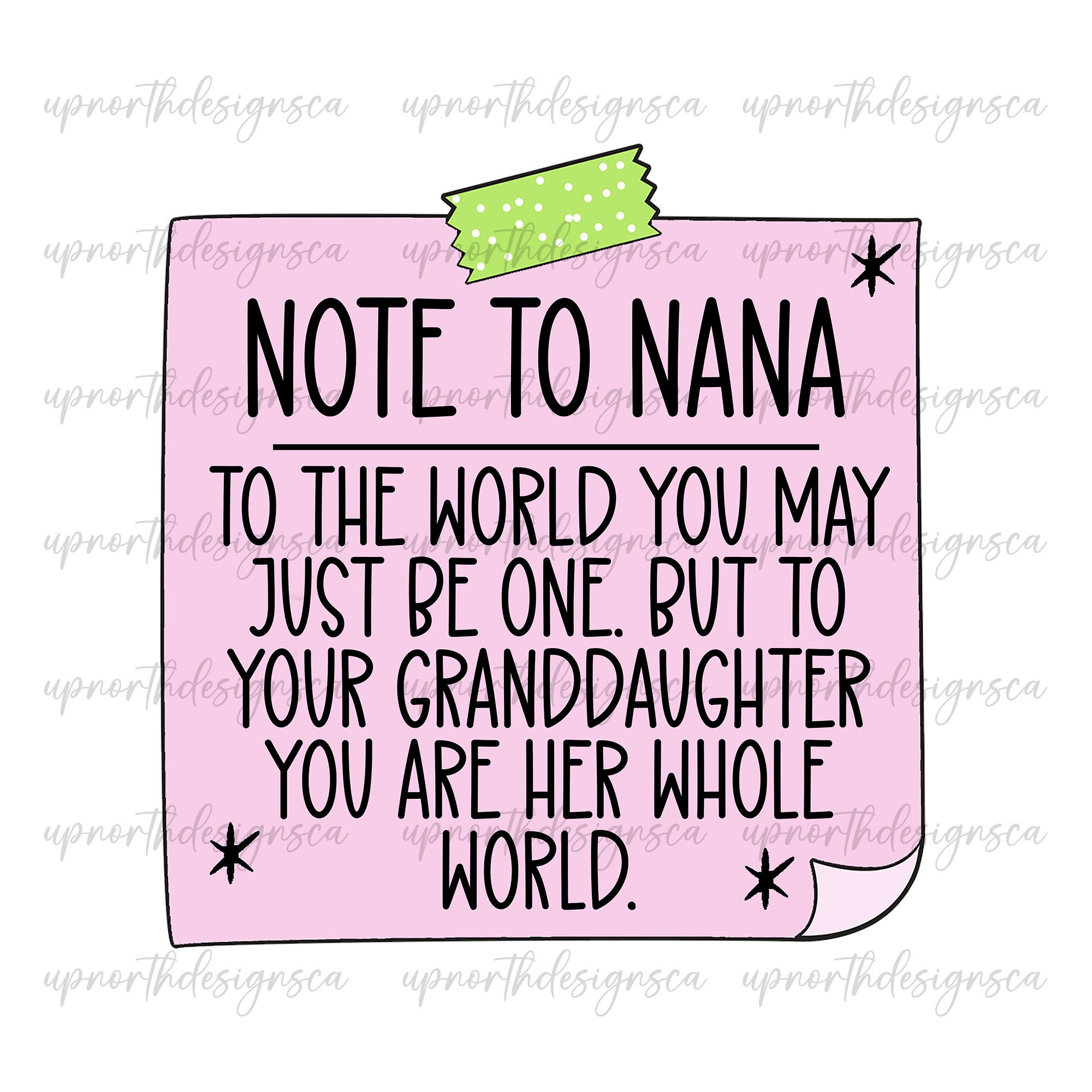 Nana Note From Granddaughter Nana Png Nana You Are My World - Etsy