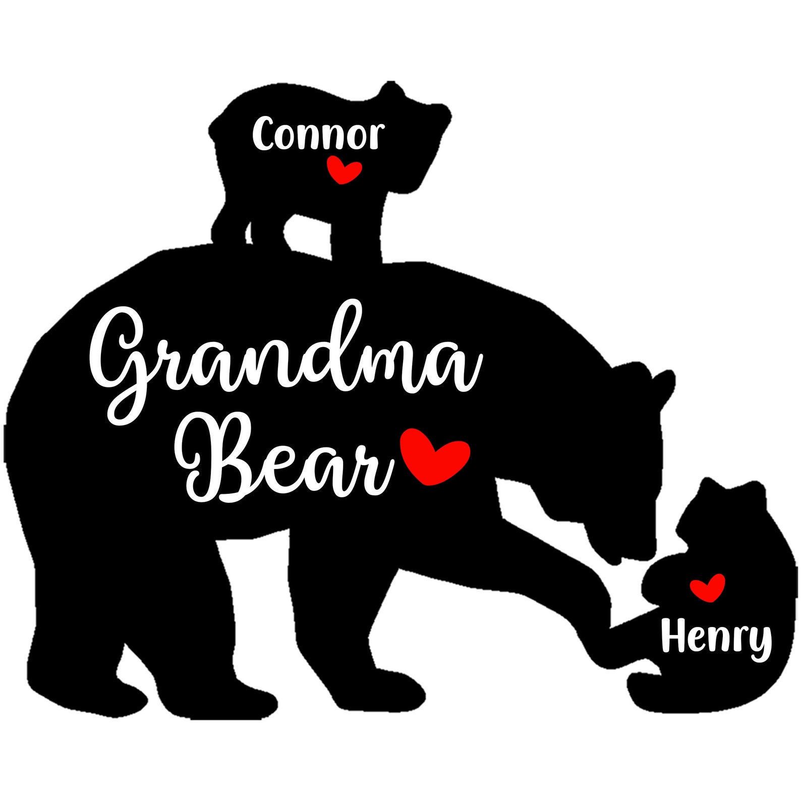 Grandma Bear Png With 2 Cubs Personalized Grandma of 2 Png 2 - Etsy UK