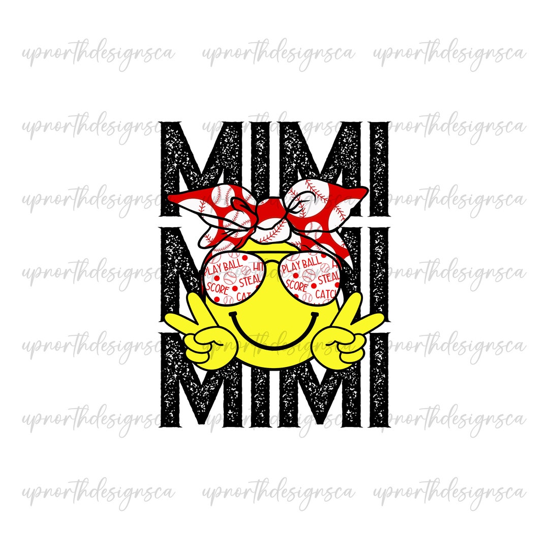 Baseball Mimi Smiley Face Png, Mimi Loves Baseball Png, Baseball Smiley ...