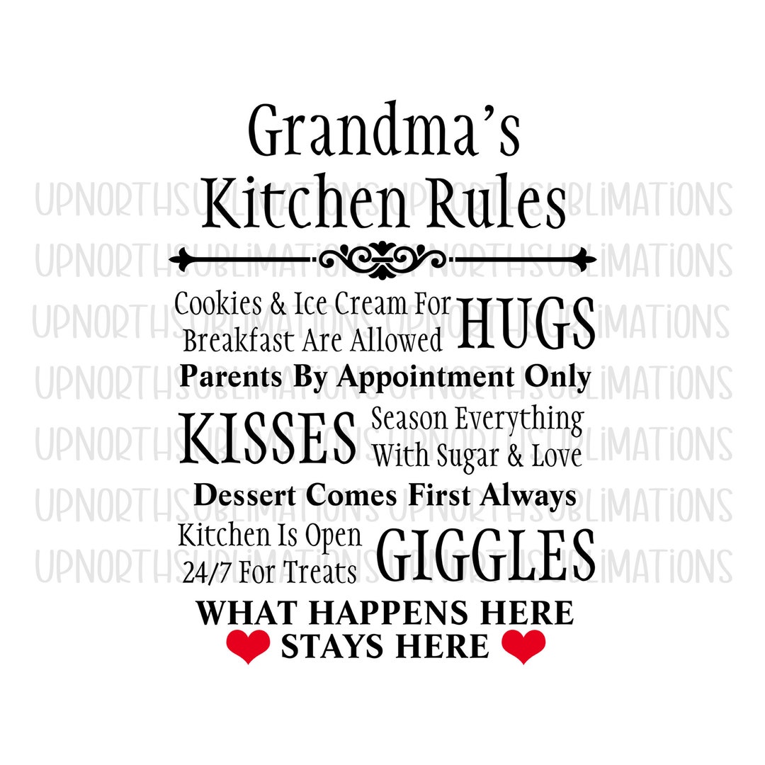 Grandma's Kitchen Rules Svg Png, Grandma's Rules Svg Png, Grandma Shirt ...