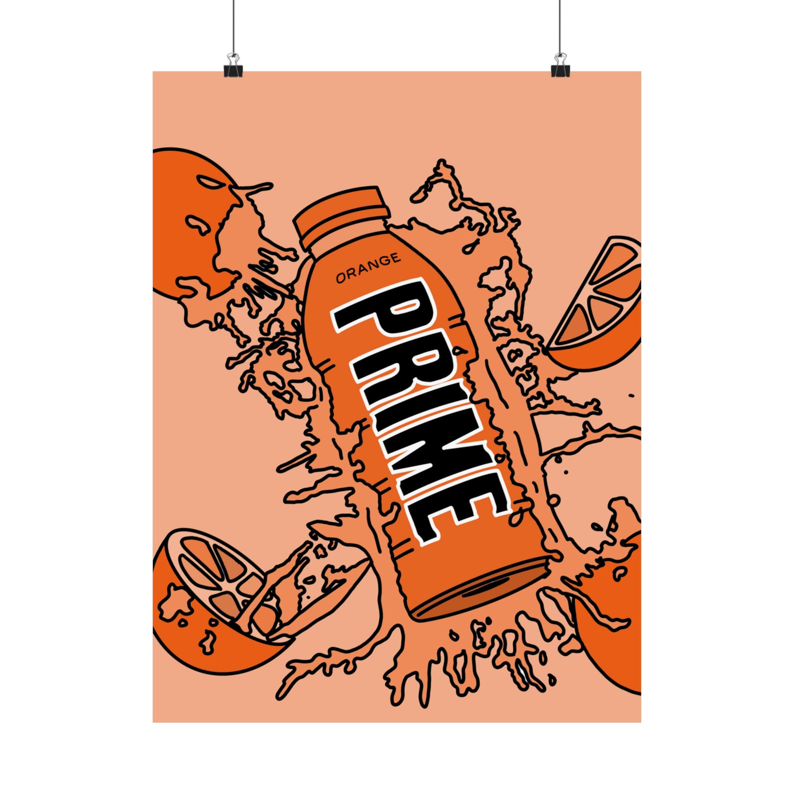 ORANGE PRIME HYDRATION Drink Hand Illustrated Print Gift - Etsy