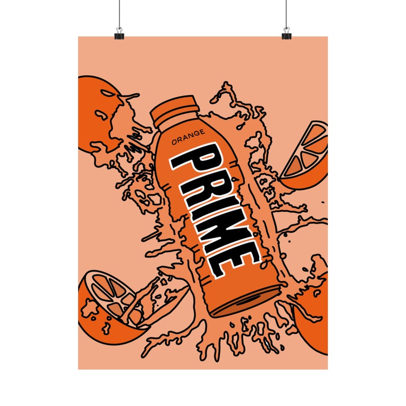ORANGE PRIME HYDRATION Drink Hand Illustrated Print Gift - Etsy