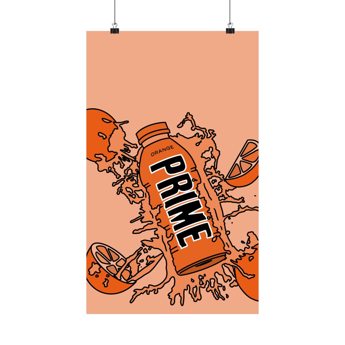 ORANGE PRIME HYDRATION Drink Hand Illustrated Print Gift - Etsy