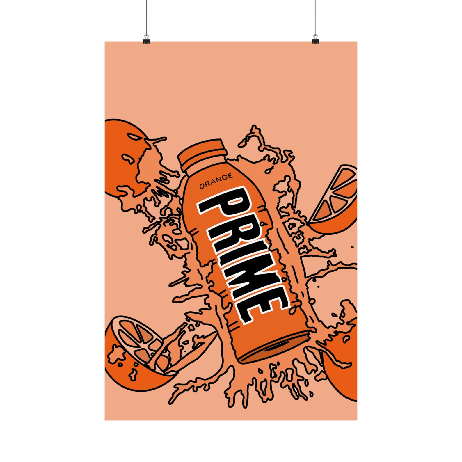 ORANGE PRIME HYDRATION Drink Hand Illustrated Print Gift - Etsy