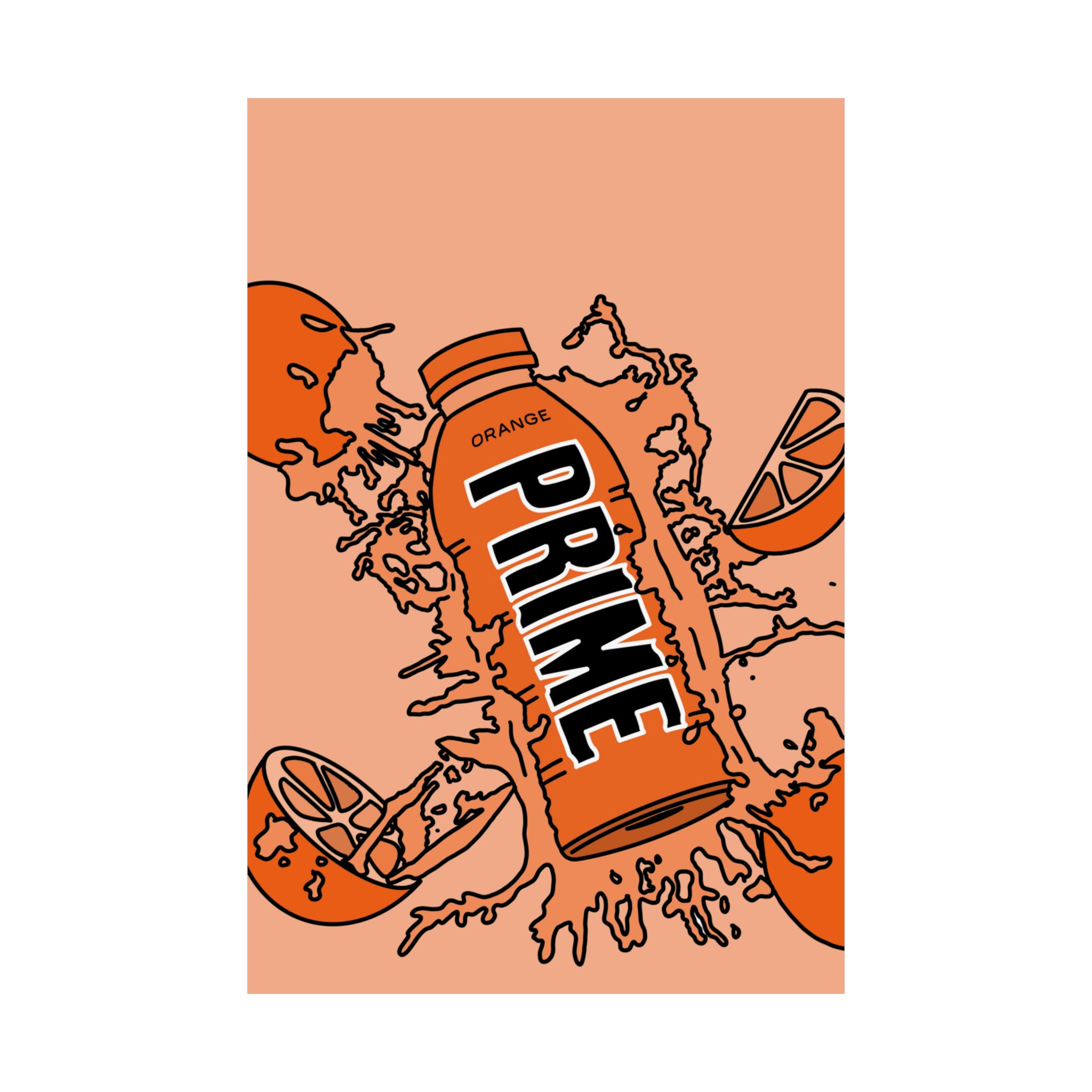 ORANGE PRIME HYDRATION Drink Hand Illustrated Print Gift - Etsy