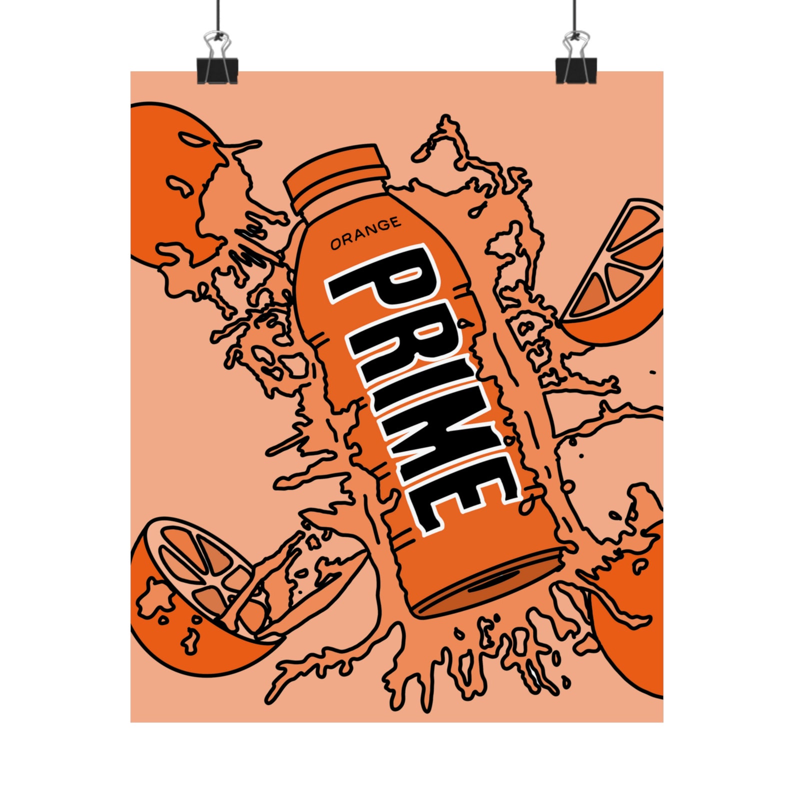 ORANGE PRIME HYDRATION Drink Hand Illustrated Print Gift - Etsy