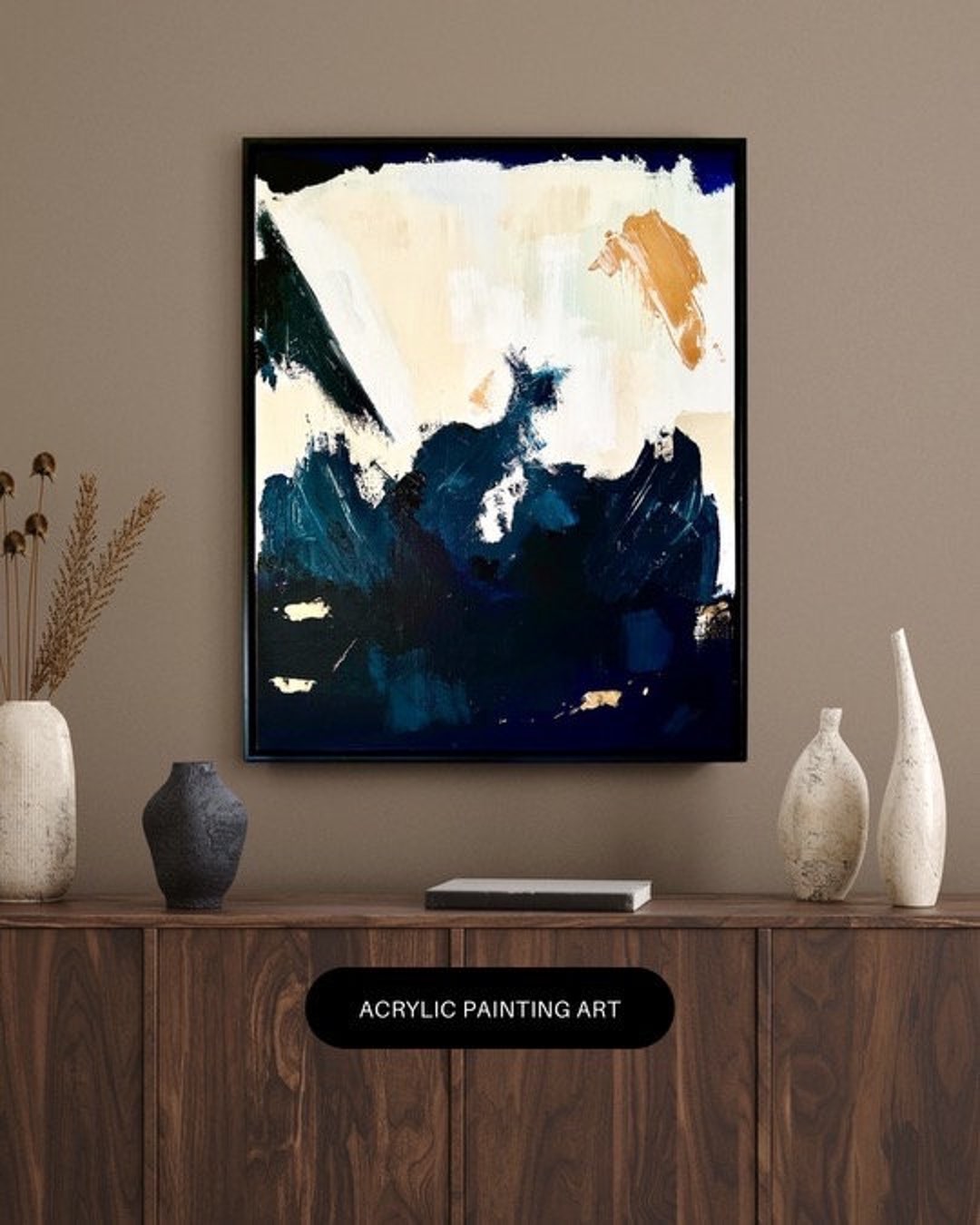 Art “midnight Pills” Large Abstract Painting, Modern Abstract Painting ...
