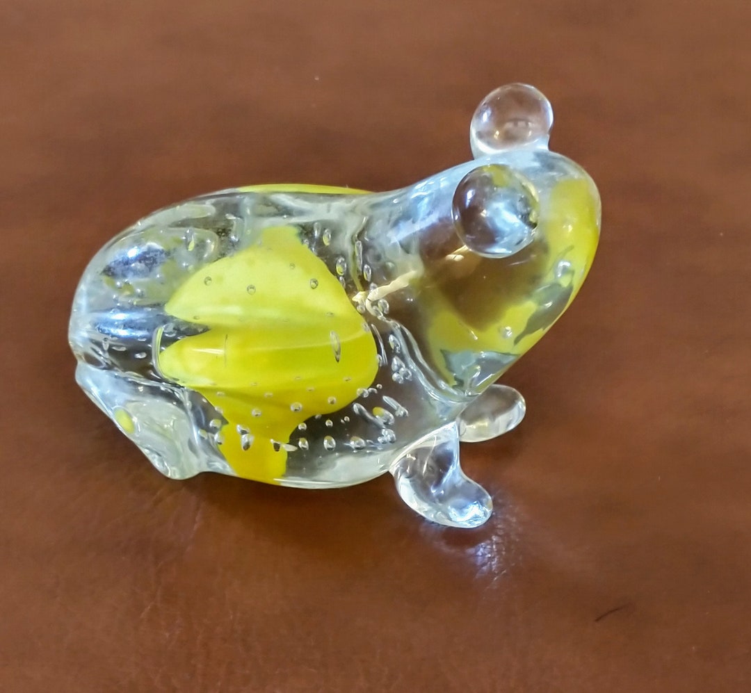 Vintage Crystal Frog Paperweight - Etsy