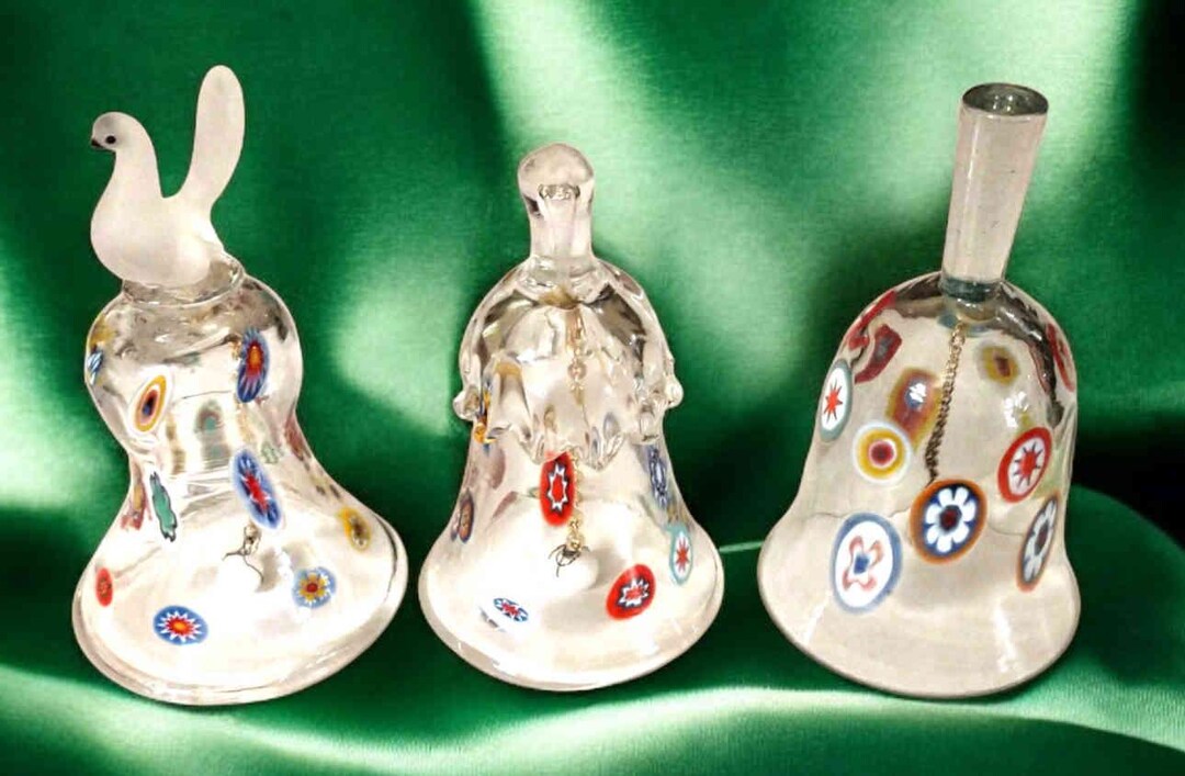 Murano Italy Millefiori Glass Bells (3) - Etsy