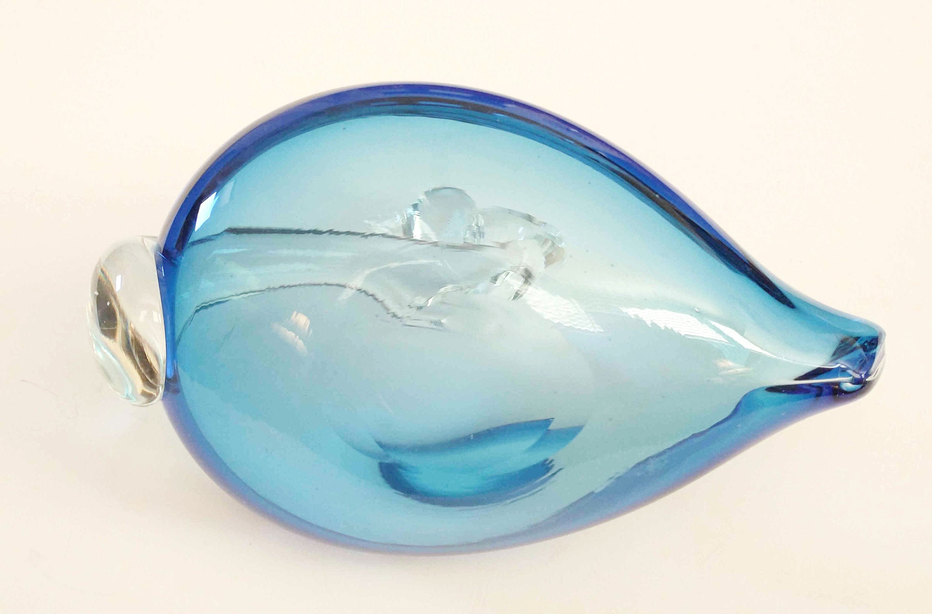 Vintage Cobalt Blue Hand Blown Glass Swan Dish - Etsy
