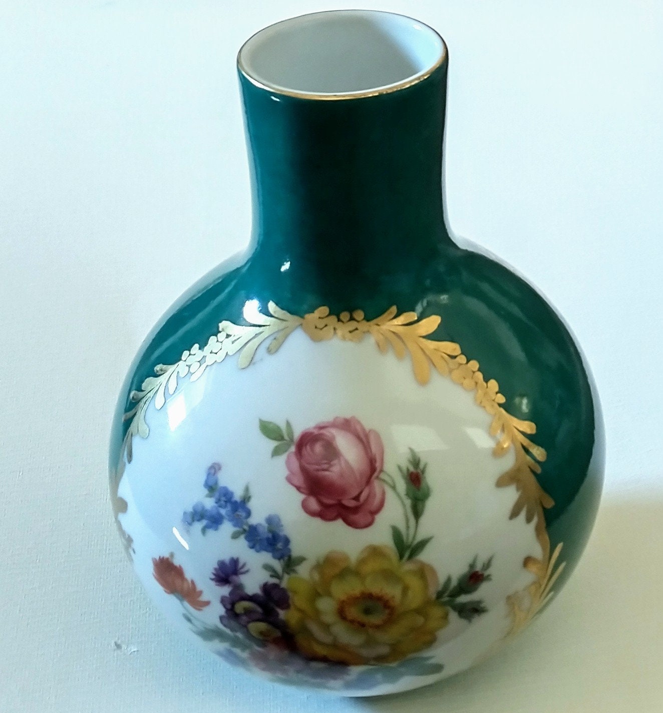 Beautiful Elios Italian Hand Painted Floral Vase. - Etsy