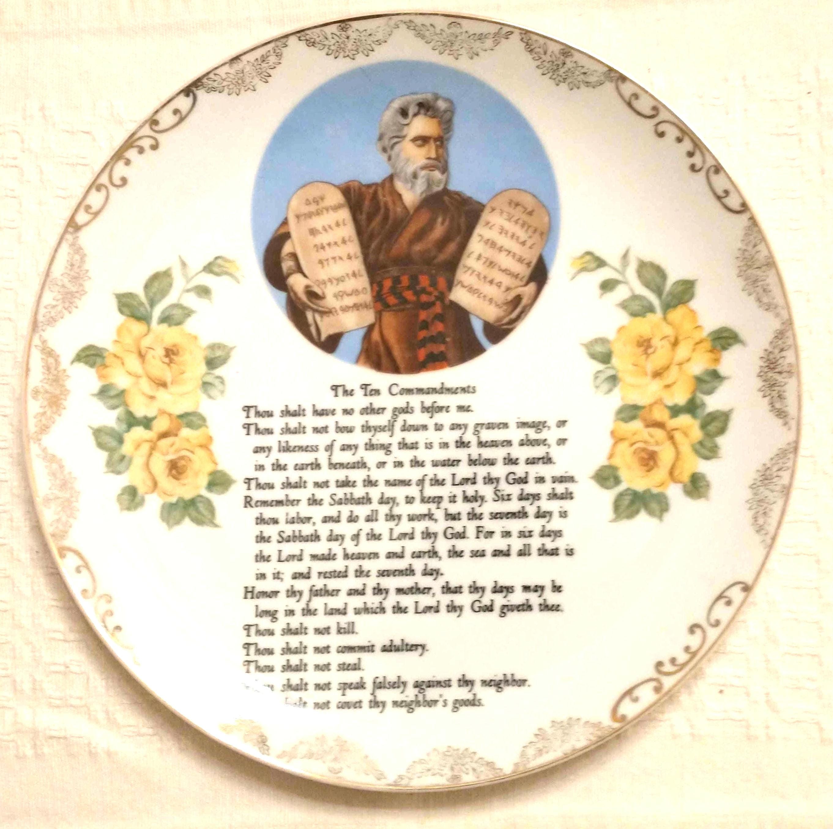 Moses and the Ten Commandments 10 Inch Plate - Etsy