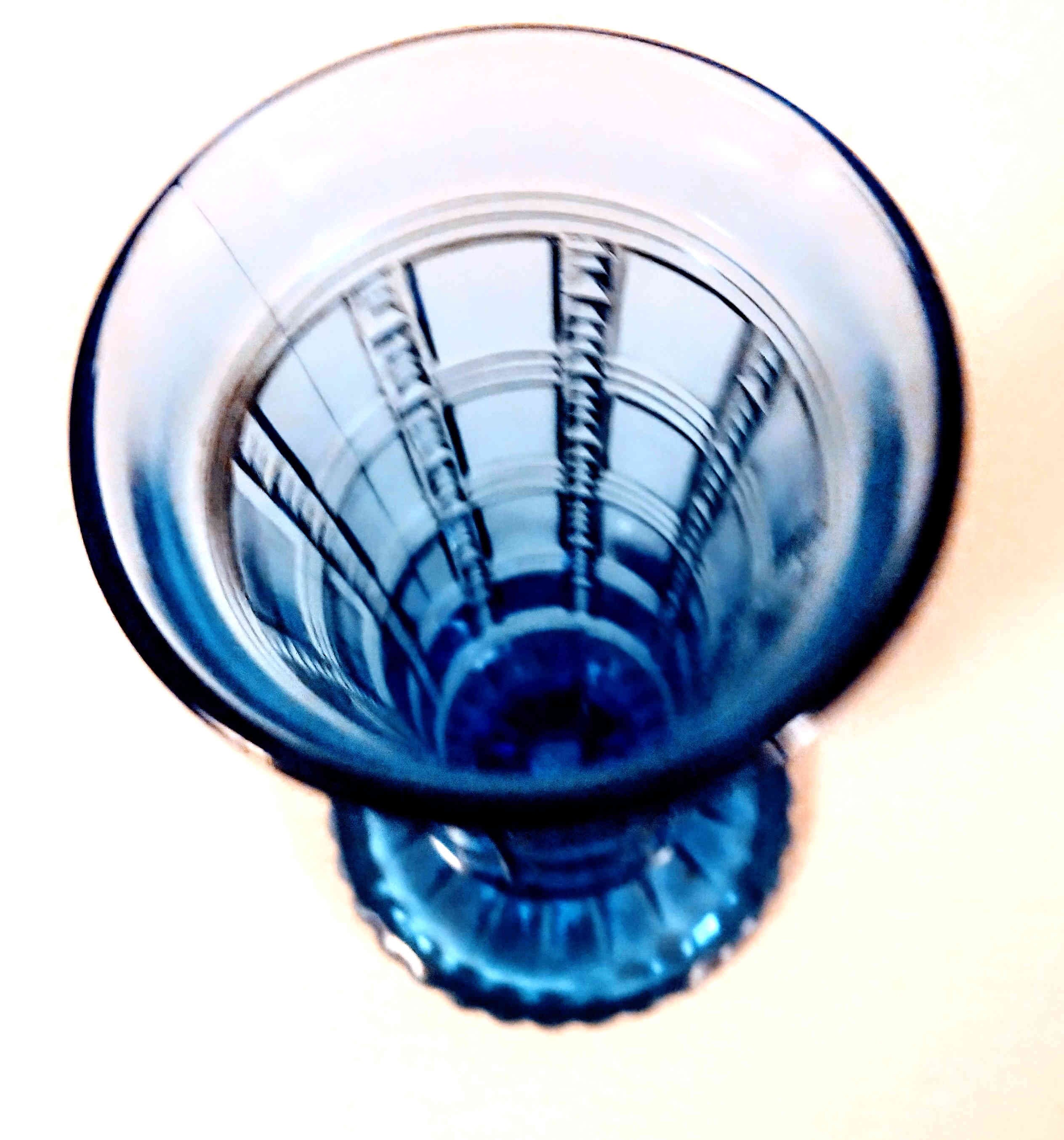 Imperial Glass Company Blue Beaded Block Vase, Depression Glass 1920's ...