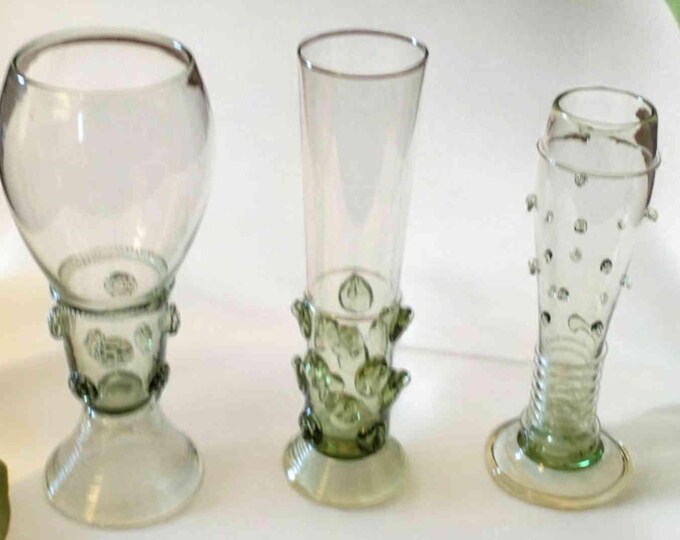 Medieval German Roemer Style Blown Glass Bar Glasses With Traditional ...