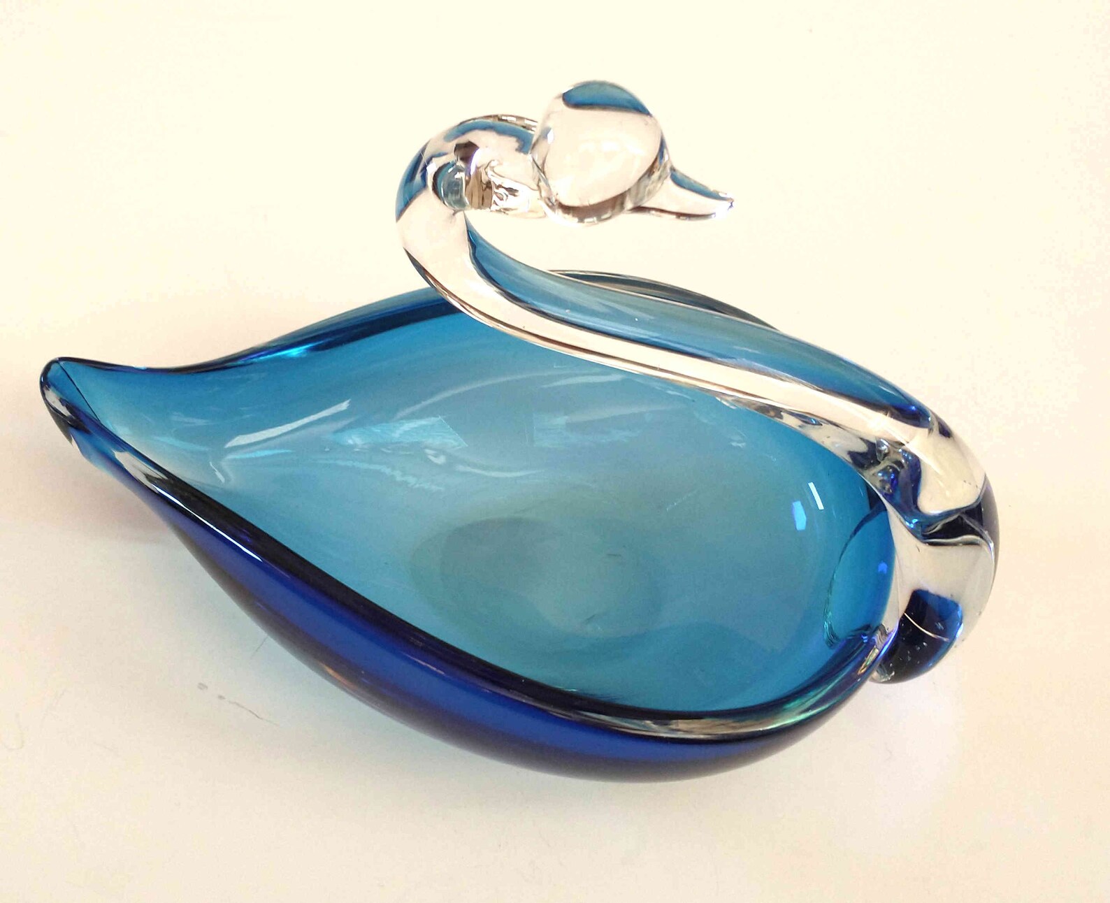 Vintage Cobalt Blue Hand Blown Glass Swan Dish - Etsy