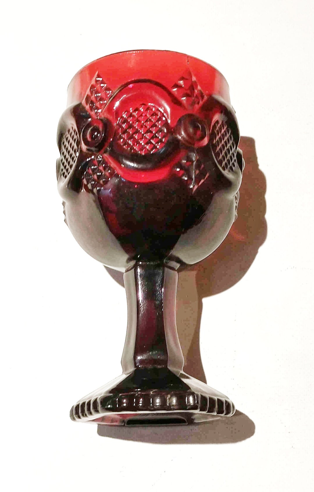 Avon Ruby Red Cape Cod Collection Small Goblet/candle Holder - Etsy