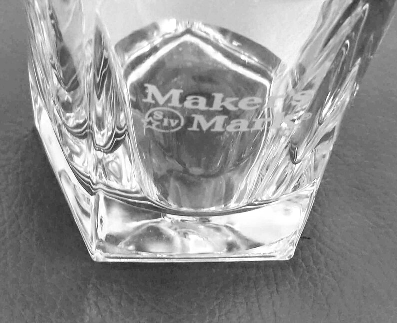 Makers Mark Bourbon Whiskey Glasses 2 Clear Glass, Etched Logo - Etsy