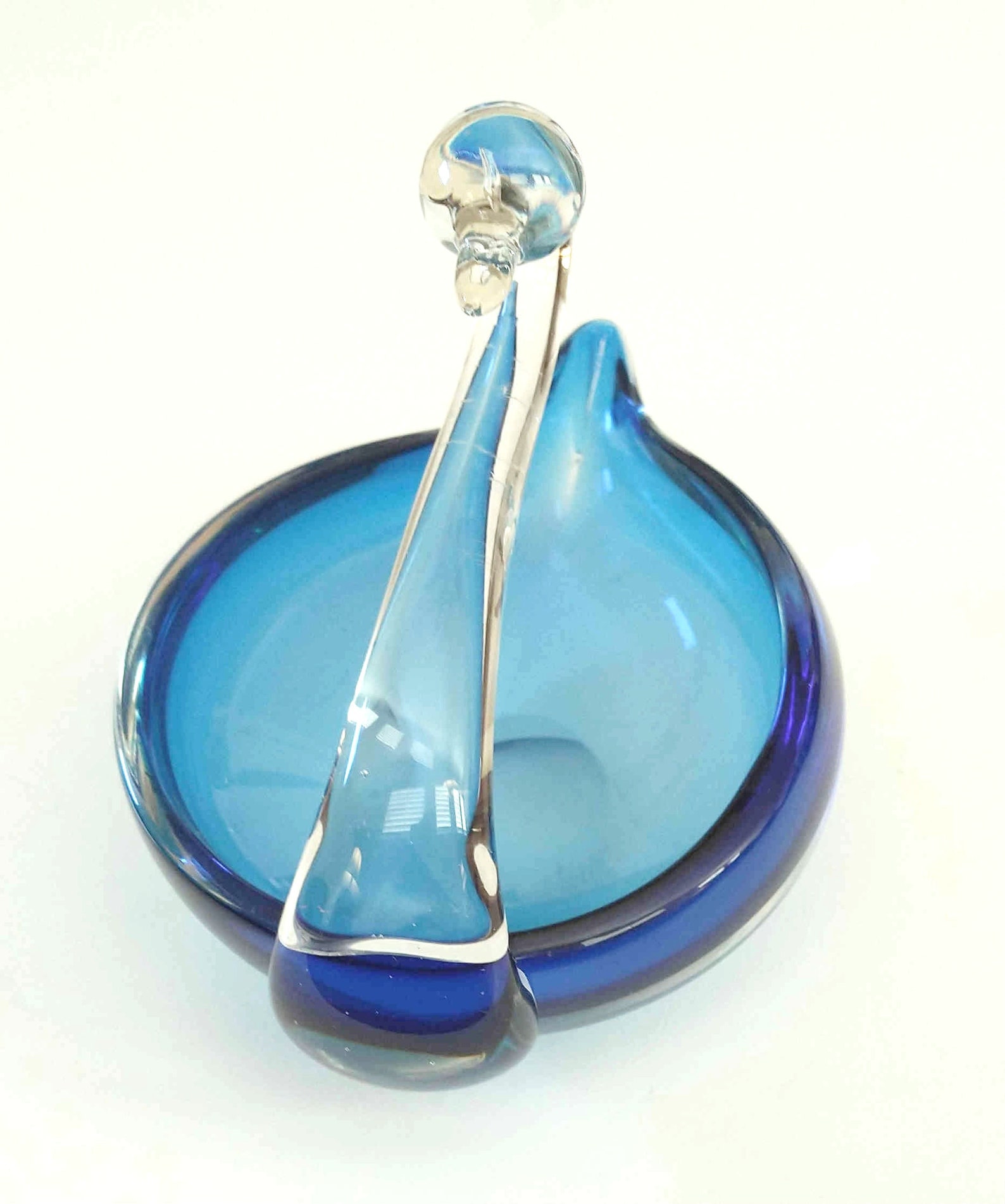 Vintage Cobalt Blue Hand Blown Glass Swan Dish - Etsy