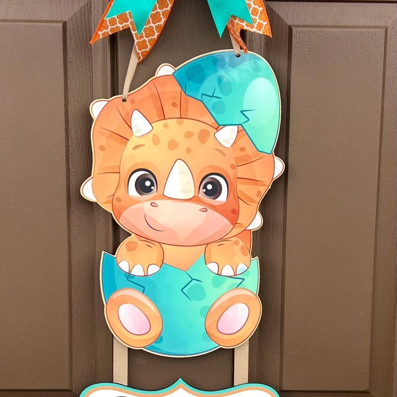Dinosaur Door Hanger Baby - Etsy