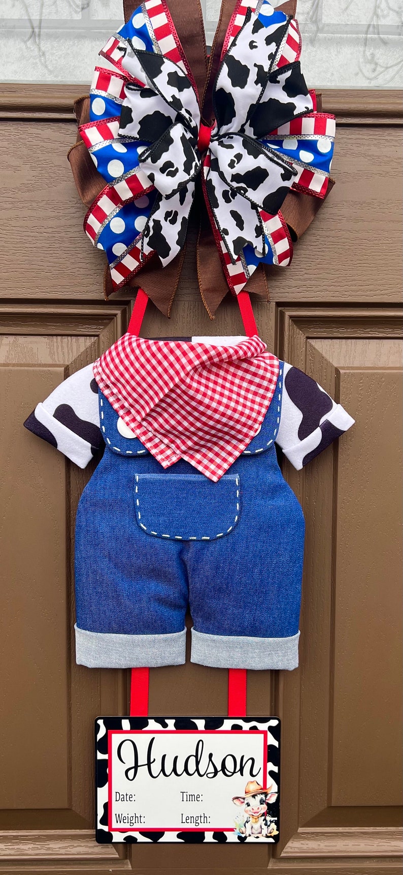 Baby Boy Overall Cowboy, Western Hospital Door Hanger, Personalized ...