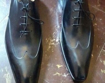 Men's Handmade Adorable Genuine Multi Color Leather Dress Formal Brogue ...
