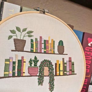 Embroidered Bookshelf - Etsy