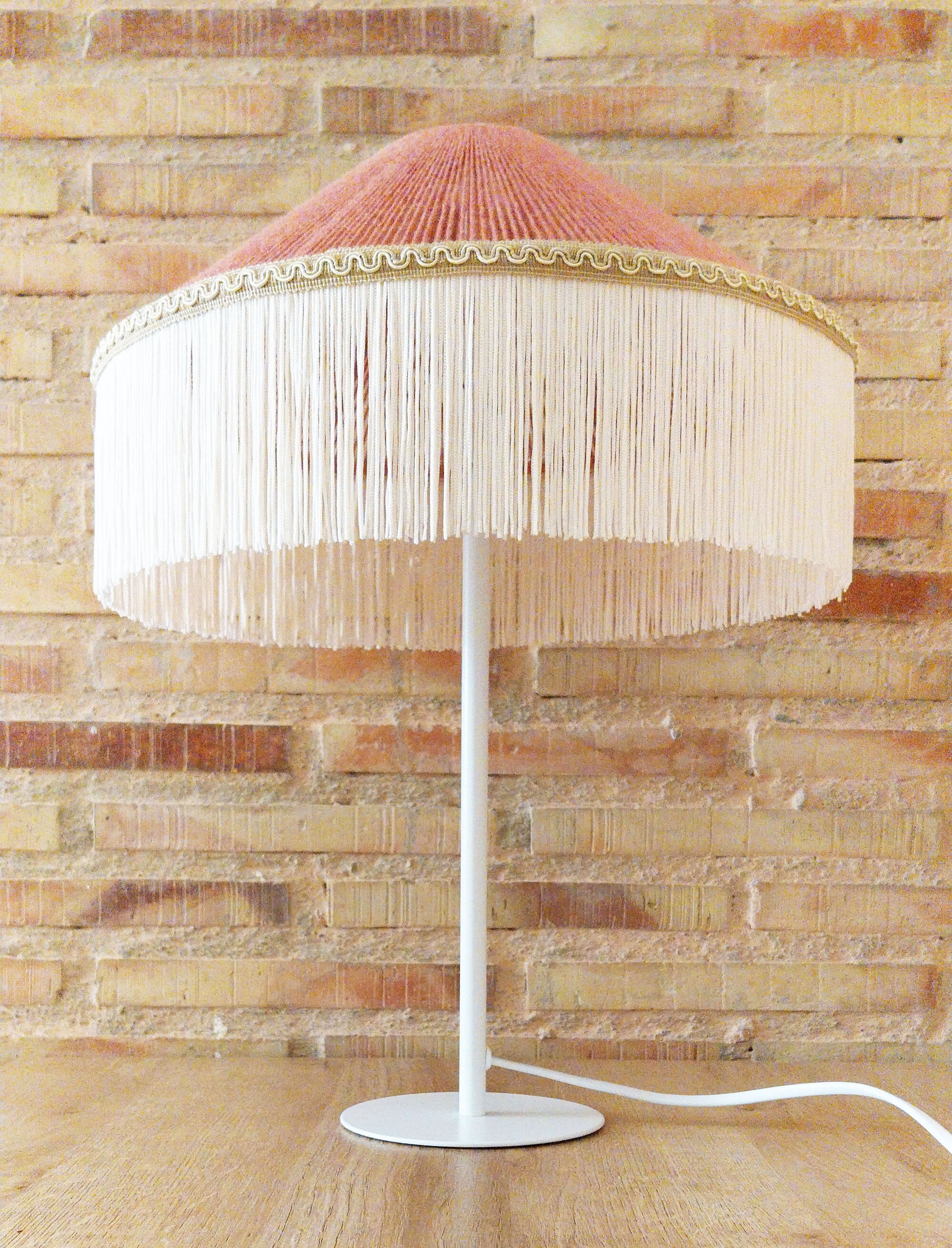 Boho-vintage Handcrafted Silk Fringe Table Lamp With Bamboo Weaving by ...
