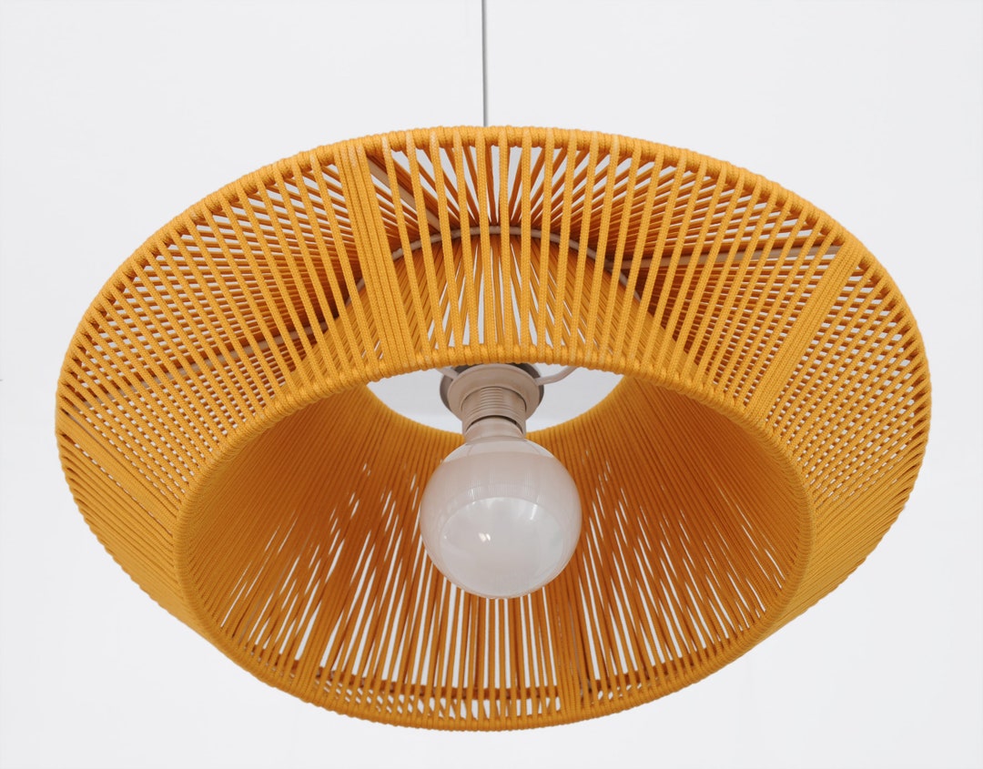 Modern Mustard Pendant Lamp. Vintage Lamp. Cord Woven Hanging - Etsy