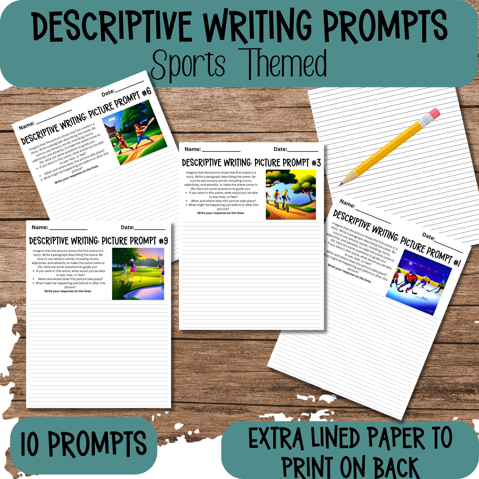 10 Printable Descriptive Writing Prompts- Homeschool Writing Prompts ...