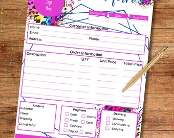 Editable Order Form Template, Printable Small Business Order Form ...