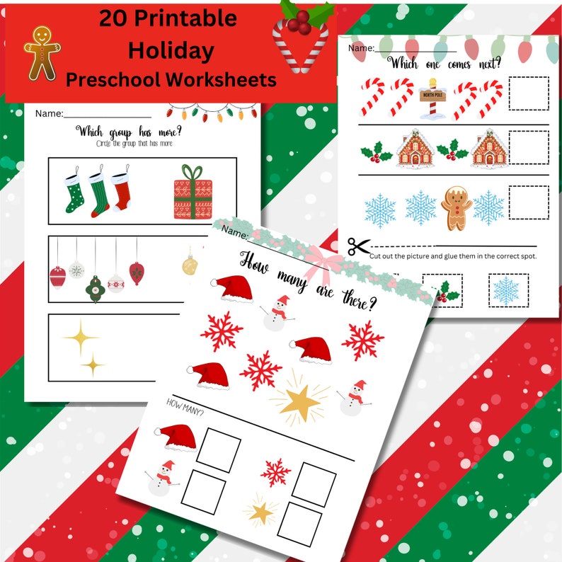 Holiday-christmas Preschool Printable Bundle Preschool - Etsy