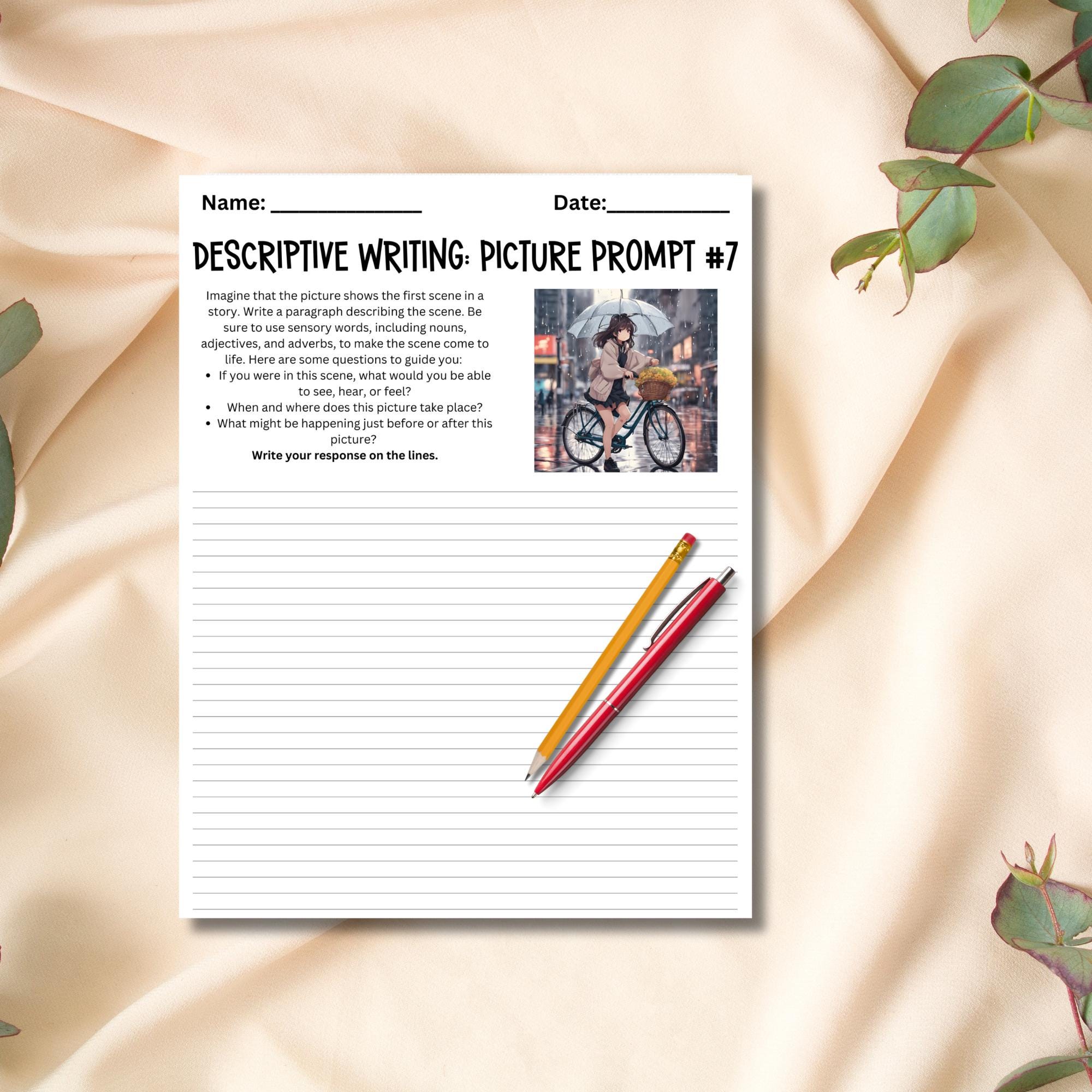 10 Printable Descriptive Writing Prompts- Homeschool Writing Prompts ...