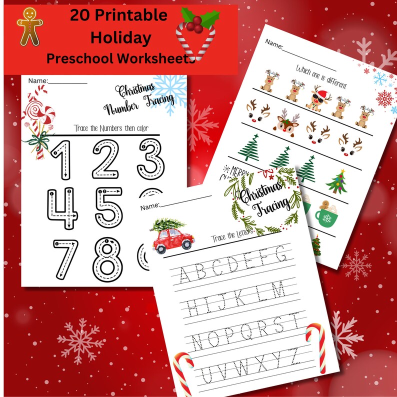 Holiday-christmas Preschool Printable Bundle, Preschool Activities and ...
