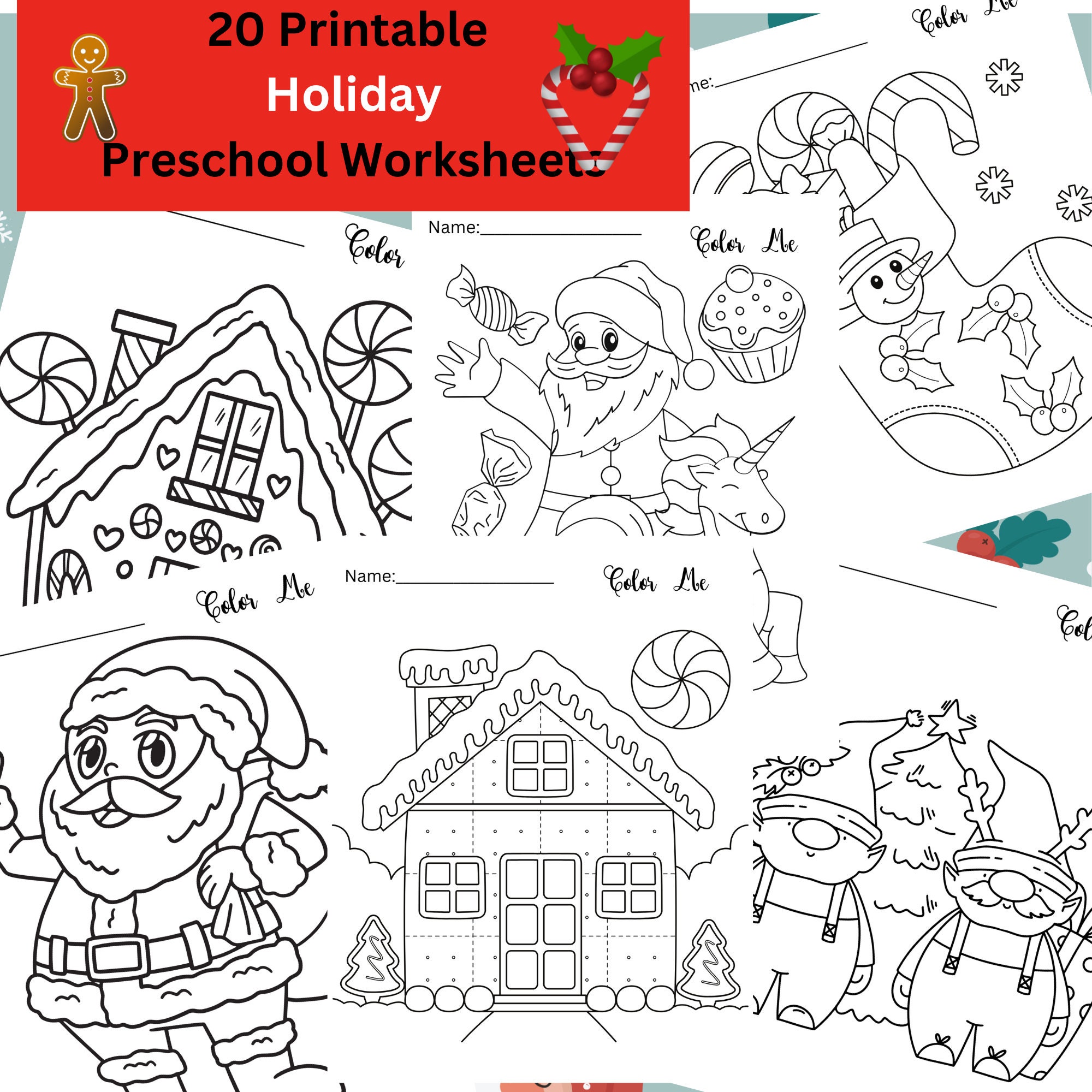 Holiday-christmas Preschool Printable Bundle Preschool - Etsy