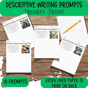 10 Printable Descriptive Writing Dinosaur Prompts- Homeschool Writing ...