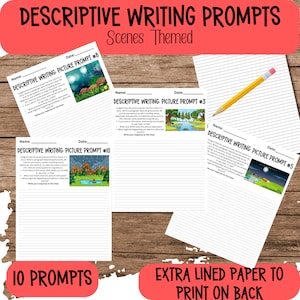 10 Printable Descriptive Writing Prompts- Homeschool Writing Prompts ...