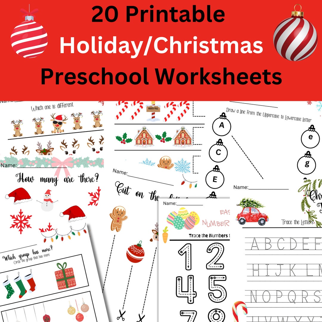 Holiday-christmas Preschool Printable Bundle, Preschool Activities and ...