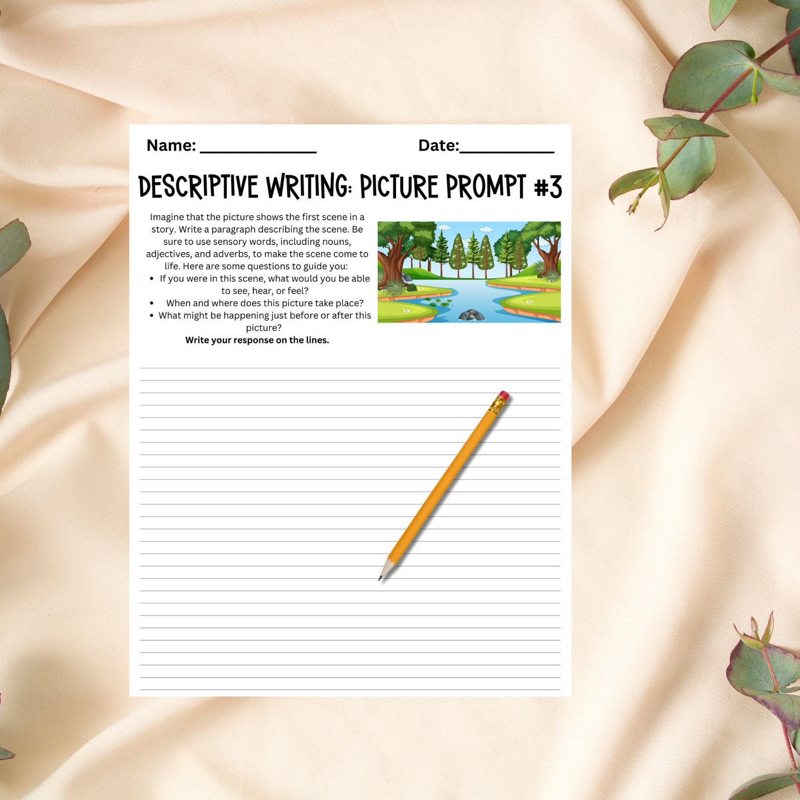 10 Printable Descriptive Writing Prompts- Homeschool Writing Prompts ...