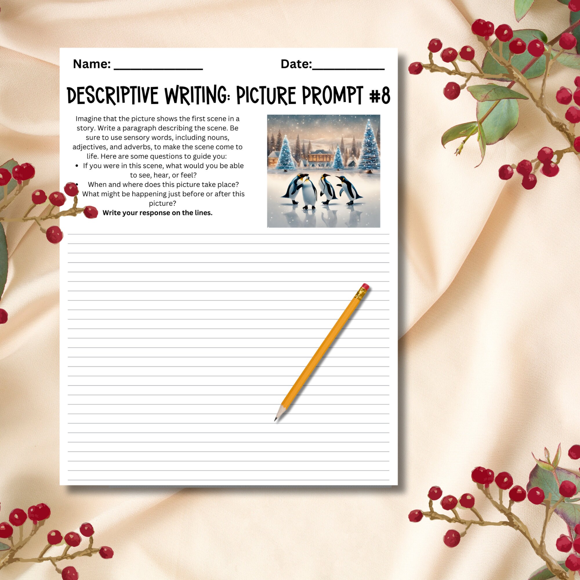 10 Printable Descriptive Writing Prompts- Homeschool Writing Prompts ...