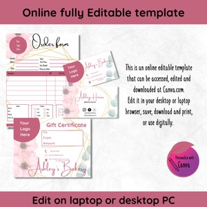 Editable Order Form Template, Printable Small Business Order Form ...