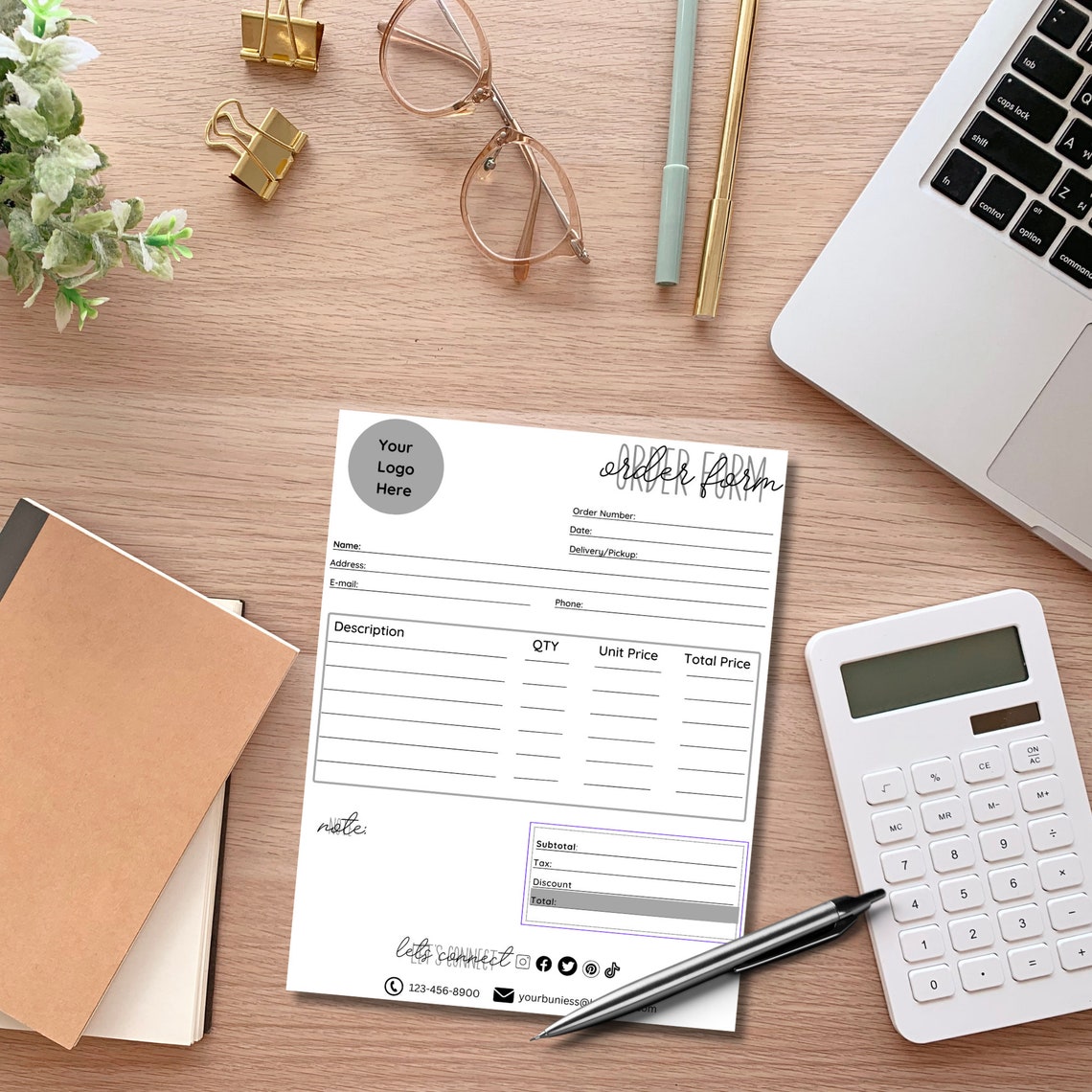 Editable Order Form Template, Modern Order Form, Small Business Forms ...