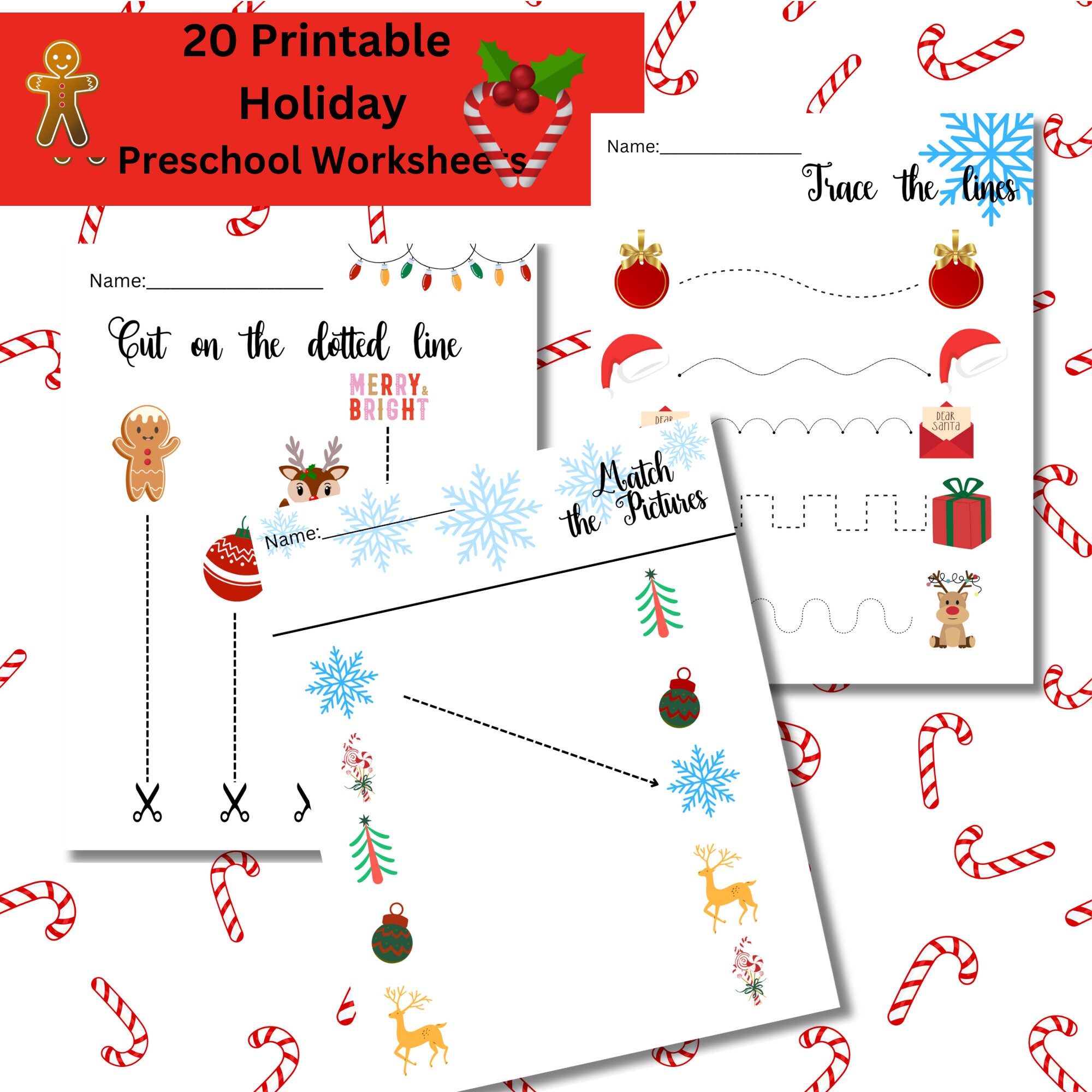 Holiday-christmas Preschool Printable Bundle Preschool - Etsy