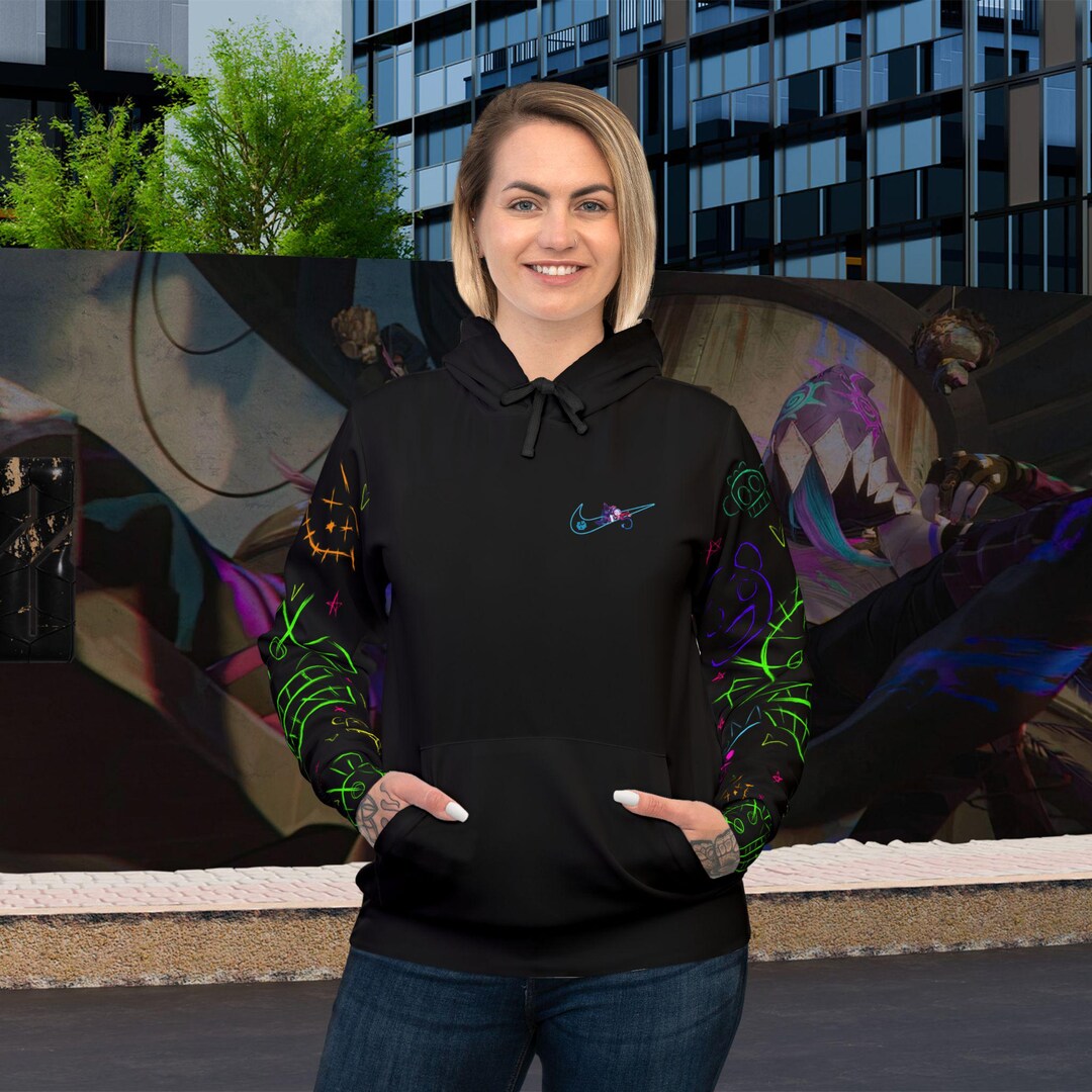 Arcane Jinx Neon Hoodie, Unisex Graffiti Style Sweatshirt, Best Fan ...