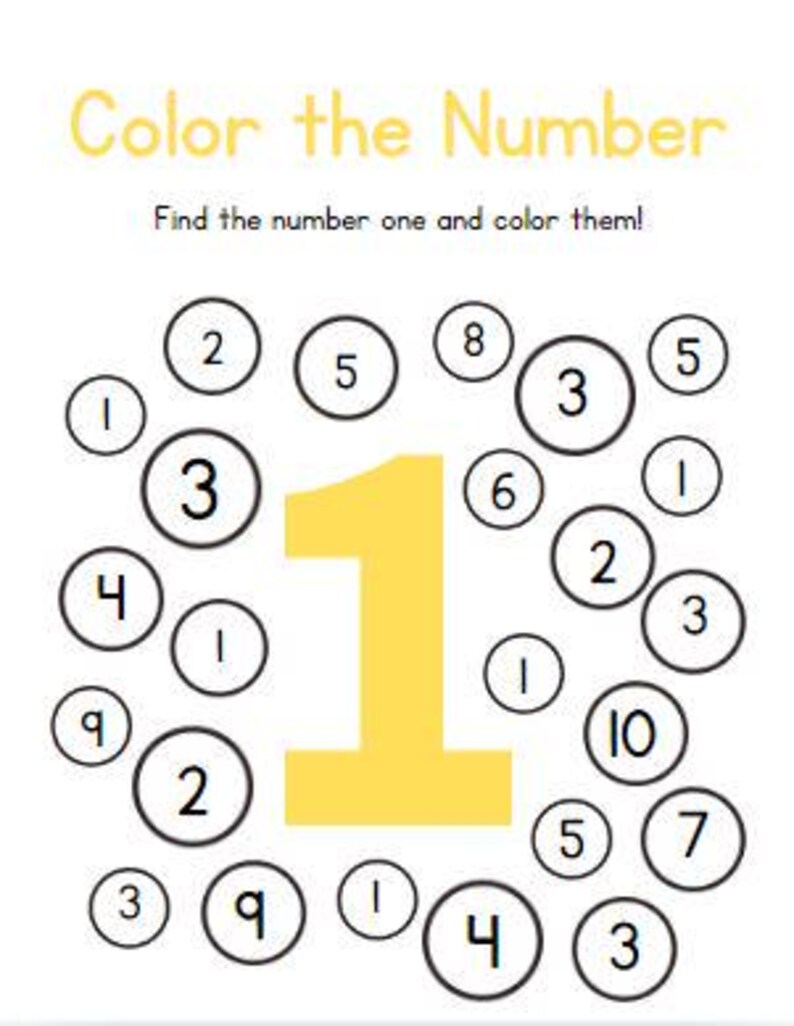 Number Practice Printable Book (numbers 1-10) - Etsy