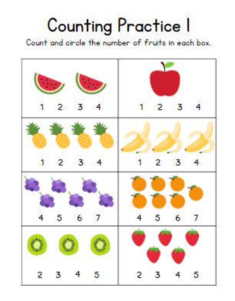 Number Practice Printable Book (numbers 1-10) - Etsy