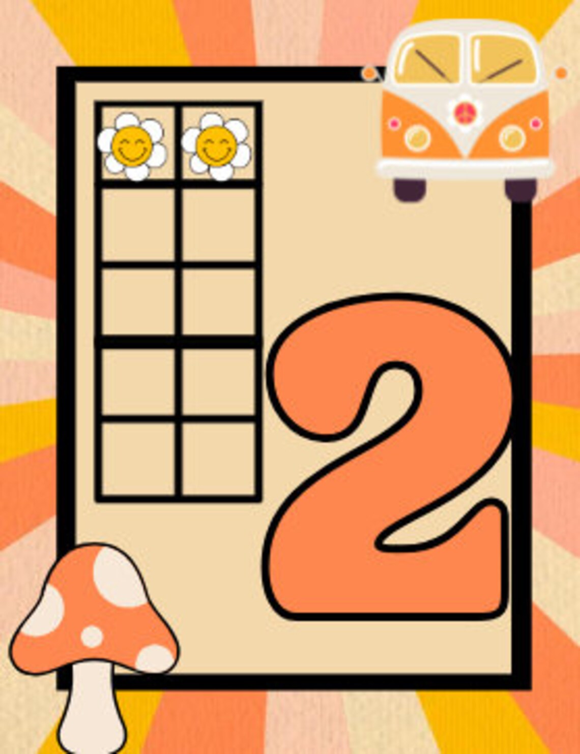 Groovy Number Posters - Etsy