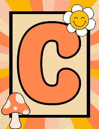 Groovy Alphabet Poster Set - Etsy